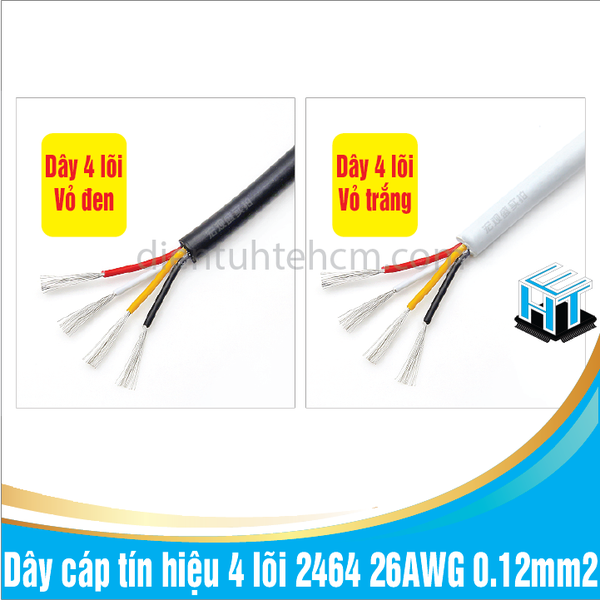 Dây cáp tín hiệu 4 lõi 2464 26AWG 0.12mm2 vỏ PVC 80 độ C HTE LINH KIỆN ...