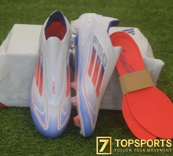 Adidas F50 Laceless Elite FG - Cloud White/Solar Red/Lucid Blue IF8819 ...