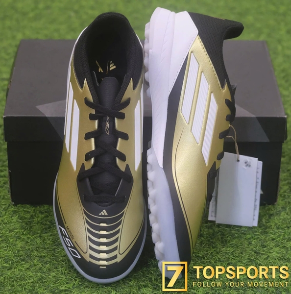 Adidas F50 League Messi TF Kids - Gold Metallic/Cloud White/Core Black ...