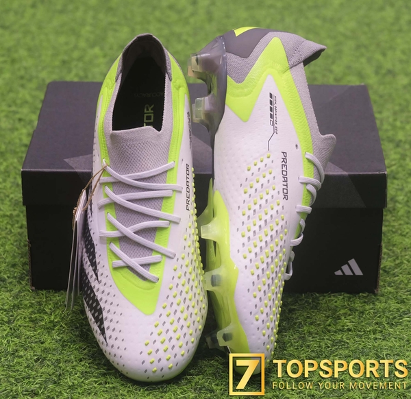 Adidas Predator Accuracy.1 L FG - White/Black/Solar Green GZ0032 ...