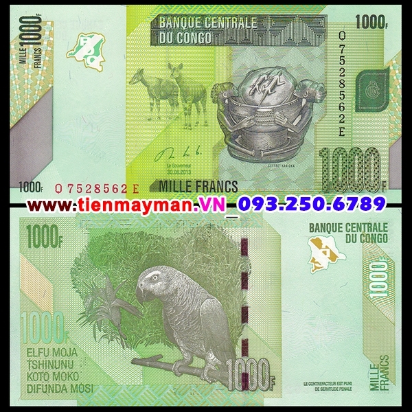 Tiền giấy Congo 1000 Francs 2012 UNC Tiền Lì Xì Tết 2025 , Quà Tặng Tết ...