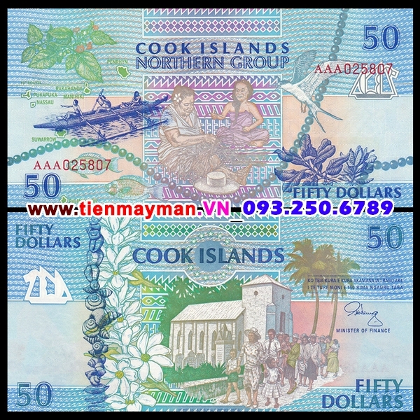 Tiền giấy Cook Islands 50 Dollar 1992 UNC Tiền Lì Xì Tết 2025 , Quà ...