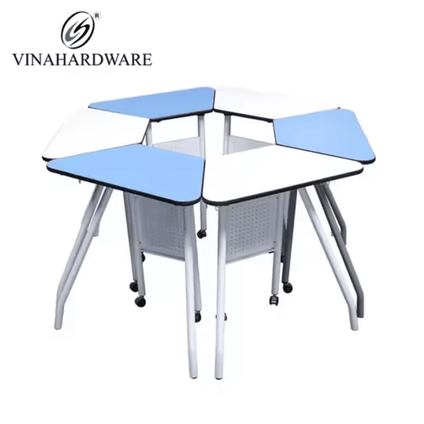 VinaHardware Trapezoidal Folding Mobile Student Desk - Foldable School ...