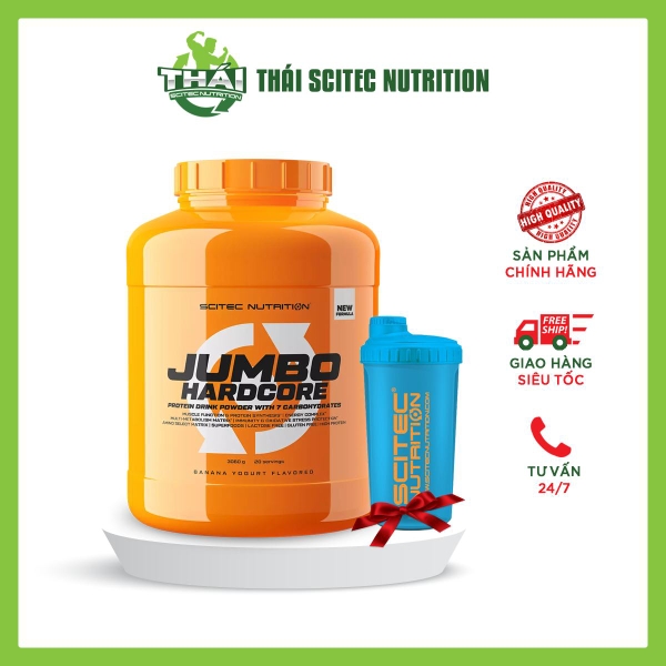 Jumbo Hardcore | Mass Gainer tăng cân, tăng cơ 3060g | Thái Scitec Nutrition