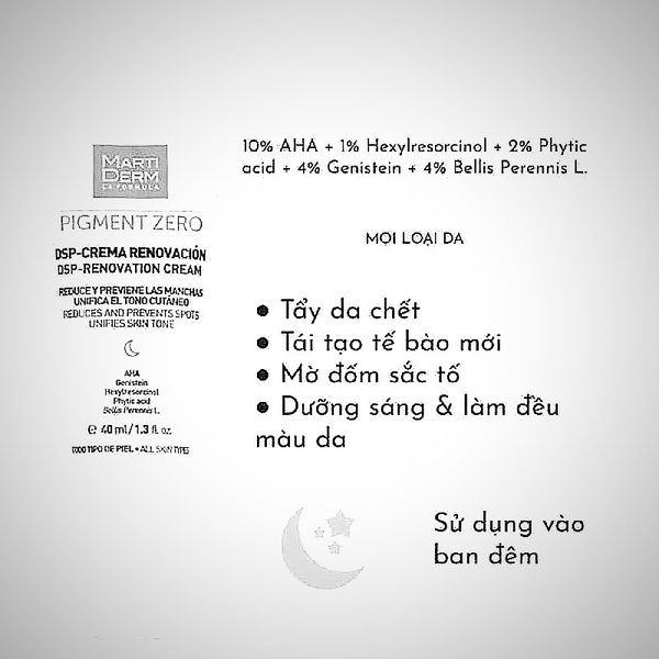 KEM ĐÊM MARTI PIGMENT ZERO 40ML | lybalansieucute.com