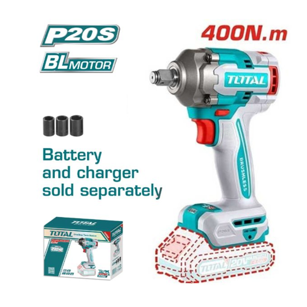Thân máy bắn bu lông pin 20V lực 400Nm Total TIWLI20401