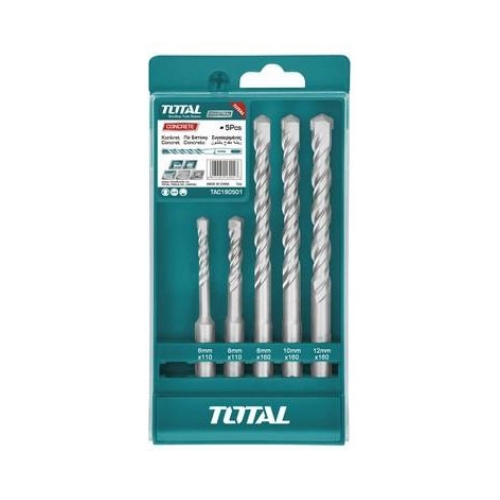 Bộ mũi khoan bê tông đầu gài SDS 5 chi tiết Total TAC190501