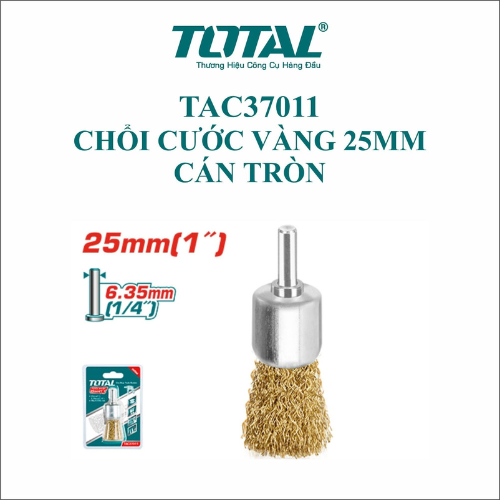 Chổi cước vàng 25mm Total TAC37011