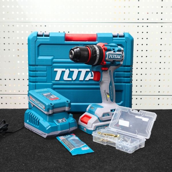 Máy khoan pin 20v 55Nm có búa Total TIDLI20558