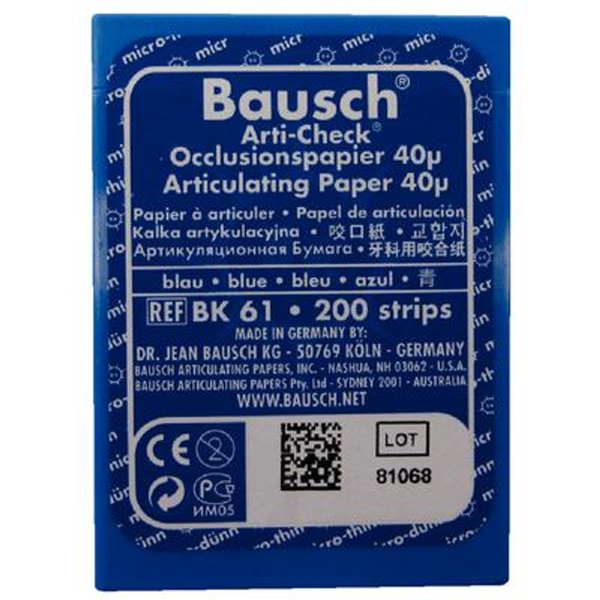 Giấy cắn chỉnh thô khớp cắn động Bausch – Công ty TNHH Nha khoa Thái ...