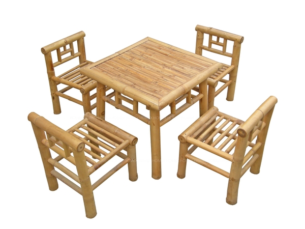 Vintage Bamboo Table and Chairs