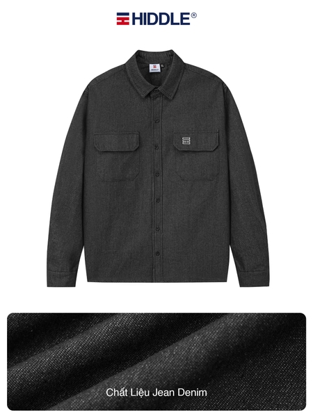Áo sơ mi denim nam túi hộp Hiddle H-S1