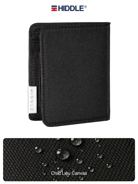 Ví nam dáng đứng vải canvas phối da HIDDLE H-V2