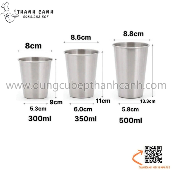 Cốc inox 350ml, cốc inox 500ml