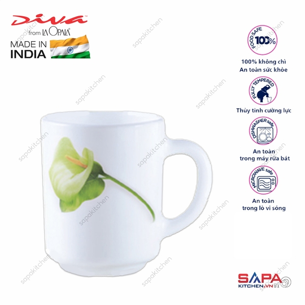 Ly thủy tinh có quai 25cl Diva Ivory I.B