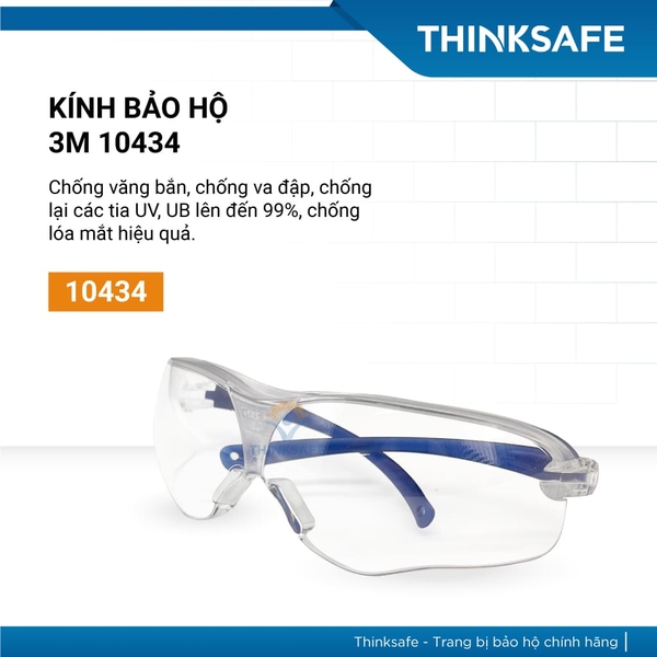 Kính bảo hộ 3M 10434 (V34) chống bụi chống động sương tia UV