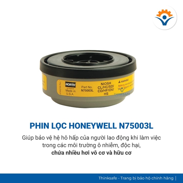 Phin lọc hơi hữu cơ và axit Honeywell N75003L