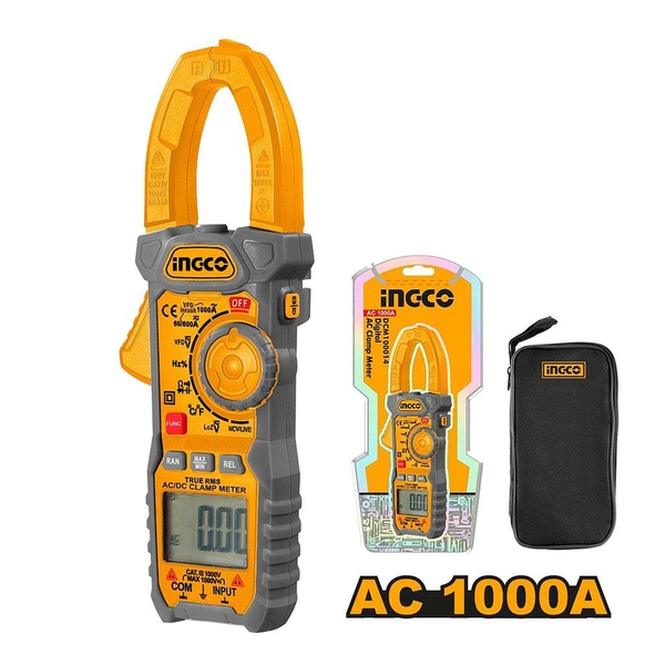 Đồng hồ kẹp AC/DC INGCO DCM10004, 6000 số đếm, đo AC 1000A, lưu dữ liệu ...