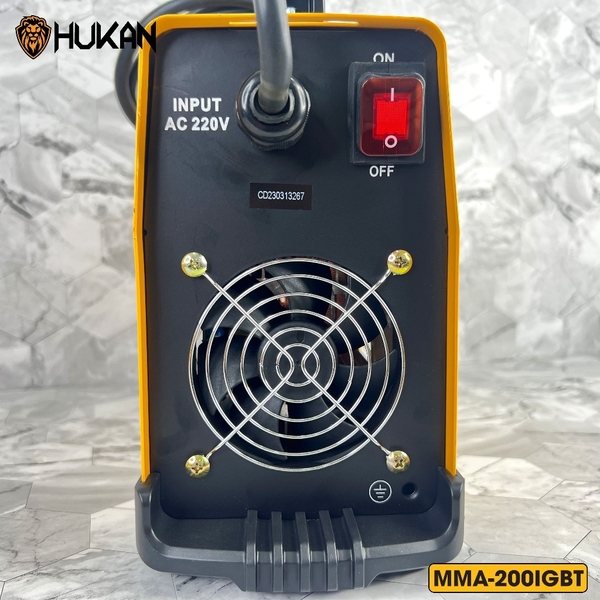Máy hàn điện tử HUKAN MMA-200 IGBT, Công suất 3.9KV, Dòng điện ra 20-200A, Que hàn 1.6-3.2mm