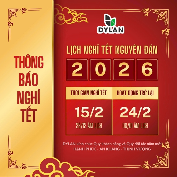 Thông báo lịch nghỉ Tết Nguyên Đán Bính Ngọ 2026 – Công ty Dylan | DYLAN