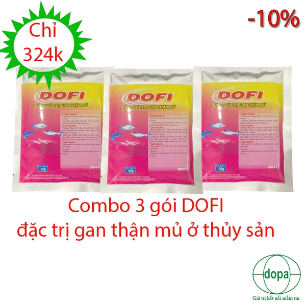 COMBO 3 GÓI DOFI Đặc Trị Bệnh Cá Thủy Sản Gan Thận Mủ Xuất Huyết Đốm Đỏ ...