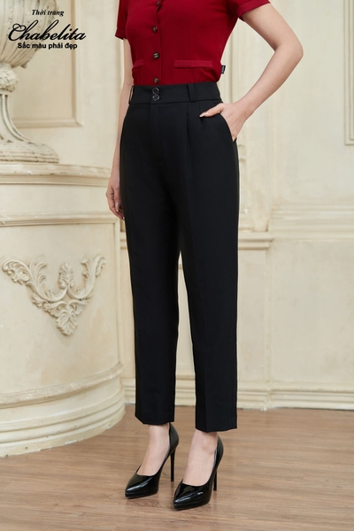 Quần baggi 2 ly màu đen | Thời trang chabelita