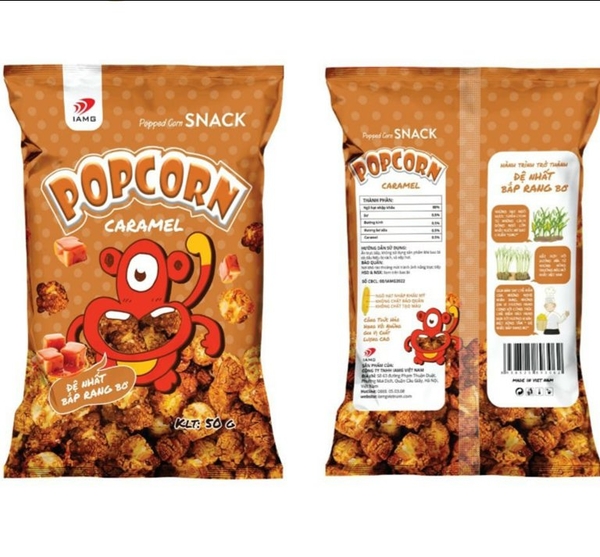 Bỏng ngô Popcorn IAMG vị : caramel gói 50gram Siêu thị tự chọn Sun H Mart