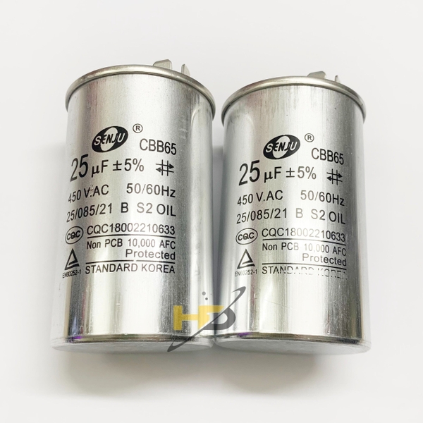 Tụ Điện CBB65 SENJU 25uF 450V Dùng Cho Động Cơ Xoay Chiều