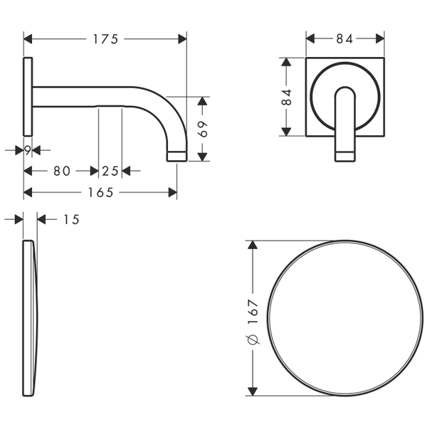 Vòi lavabo cảm ứng âm tường AXOR Uno 38119000