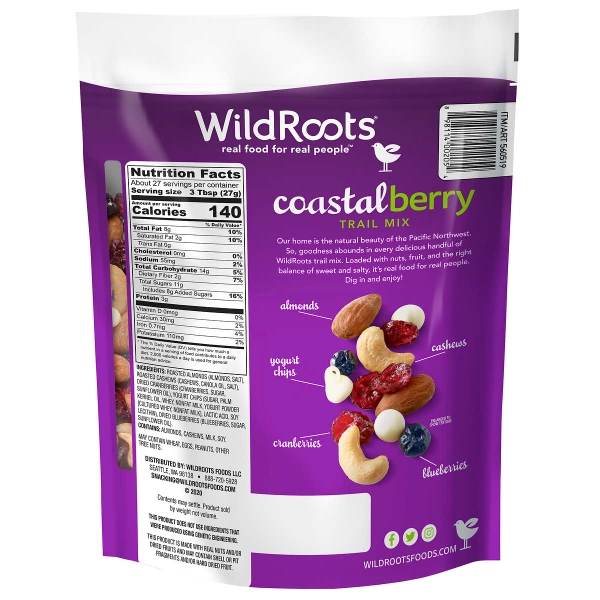 HẠT HỖN HỢP - WILDROOT'S COASTAL BERRY TRAIL MIX, 26 OZ Thích Xài Hàng Mỹ
