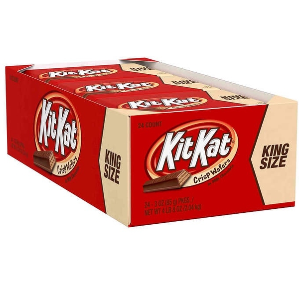 BÁNH XỐP PHỦ SÔ CÔ LA SỮA HERSHEY'S KIT KAT, KING SIZE, 24 THANH Thích ...