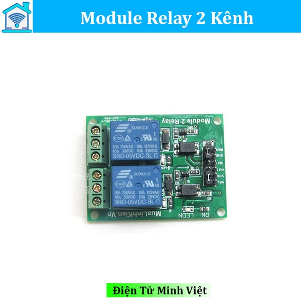 Module Relay 5V 2 Kênh 10A Cách Ly Quang Điện tử Minh Việt