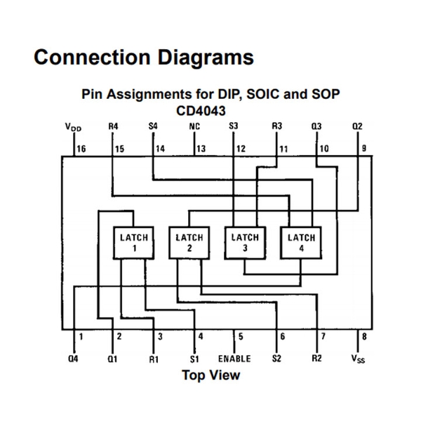 IC CD4043 Logic Flip-Flop RS Đôi 16 Chân Điện Áp 3V Đến 18V