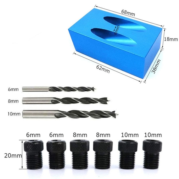 Bộ Định Vị Mũi Khoan X21 Lỗ Chéo Xiên Góc 15 Độ Màu Xanh Dương