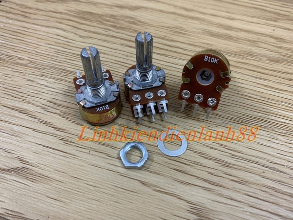 Chiết áp B10K 10K kép 6 chân trục dài 20mm Linh Kiện Điện Lạnh 88