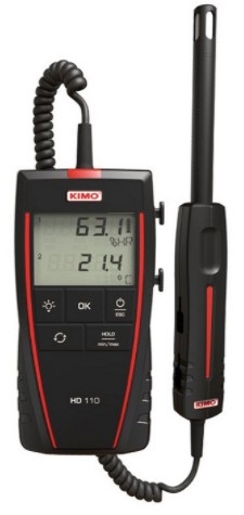 Máy đo nhiệt độ, độ ẩm, điểm sương cầm tay KIMO HD110 (5-95%HR, -20°C ...
