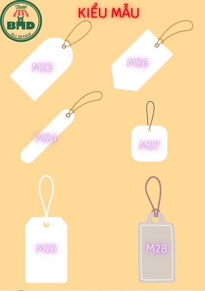 Thẻ treo - Block 100 thẻ - Chọn kiểu mẫu hình - www.bmdstore.net