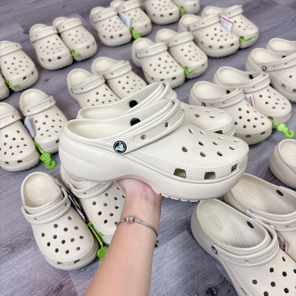 Sục Crocs Platform Classic Bone [ 206750-2Y2 ] | CITISHOP