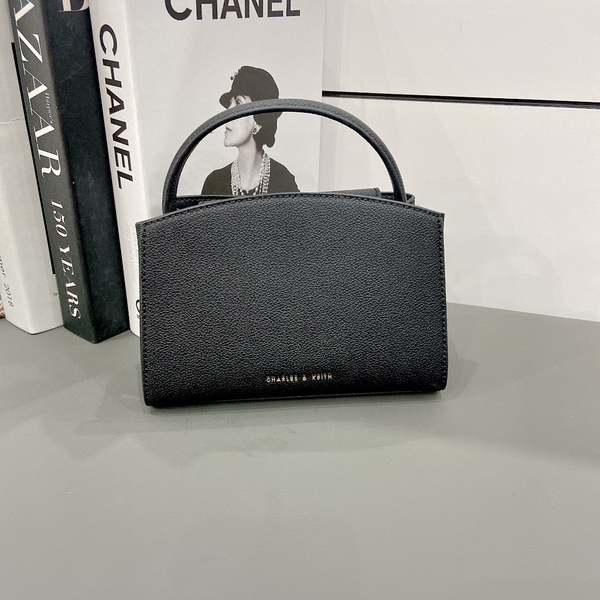 Túi Charles & Keith Aubrielle Metallic-Buckle Top Handle Bag - Black ...