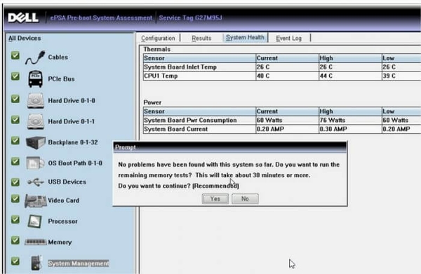 Cách kiểm tra laptop Dell trong 15 phút bằng ePSA