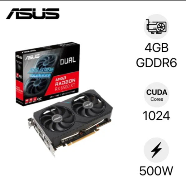 VGA Asus DUAL RX 6500 XT OC 4GB V2 (DUAL-RX6500XT-O4G-V2)