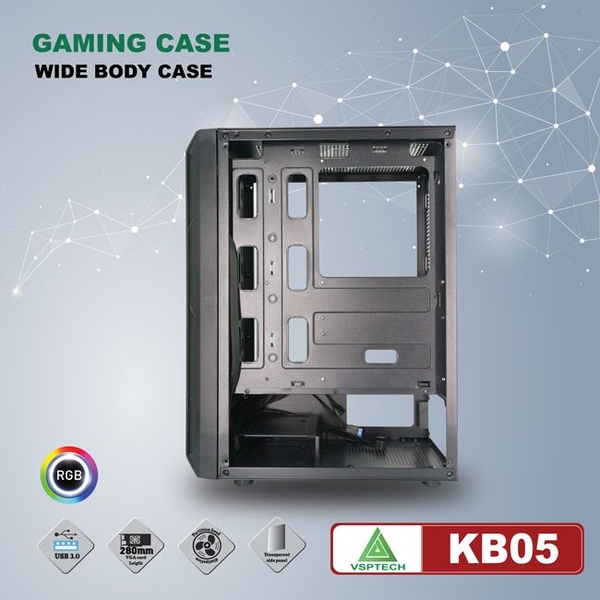 Case KB05 Gaming (ATX) không FAN