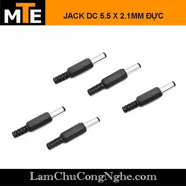 Jack nguồn DC 5.5×2.1mm đực-cái tròn (DC-005/DC-022) MTE