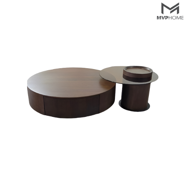 Bàn trà đôi gỗ mặt kính giá rẻ nhất 2023 - Không thể bỏ qua