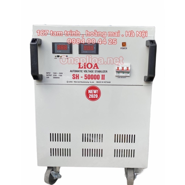 ỔN ÁP LIOA 50KVA - 50KW 1 PHA MODEL SH - 50000 II DÂY ĐỒNG 100% GIÁ RẺ