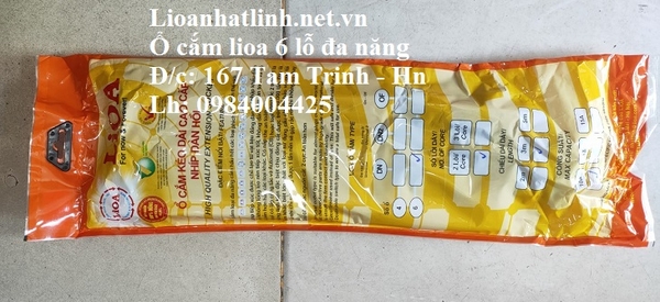 Ổ CẮM ĐIỆN LIOA 6 LỖ 3 CHẤU 3M, Ổ CẮM 6 LỖ 2 CÔNG TẮC 6D32N BÁN GIÁ RẺ