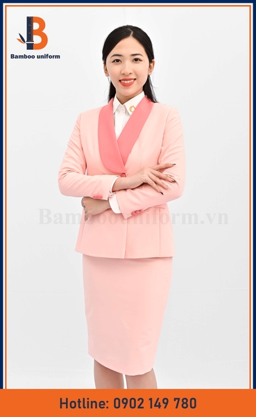 Mẫu Bộ Vest Nữ Màu Hồng - Bamboo Uniform