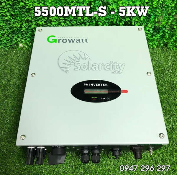 Inverter Growatt 5KW 1pha (5500MTL-S) Điện Năng Lượng Mặt Trời