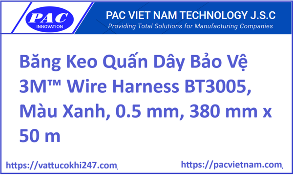 Băng Keo Quấn Dây Bảo Vệ 3M™ Wire Harness BT3005, Màu Xanh, 0.5 mm, 38 ...