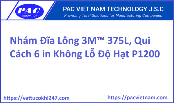 Nhám Đĩa Lông 3M™ 375L, Qui Cách 6 in Không Lỗ Độ Hạt P1200 | Vật Tư Cơ ...